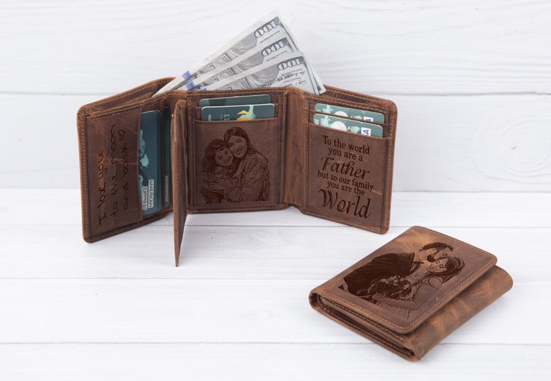 Custom Engraved Wallet With Picture for Men's Gift for - Etsy