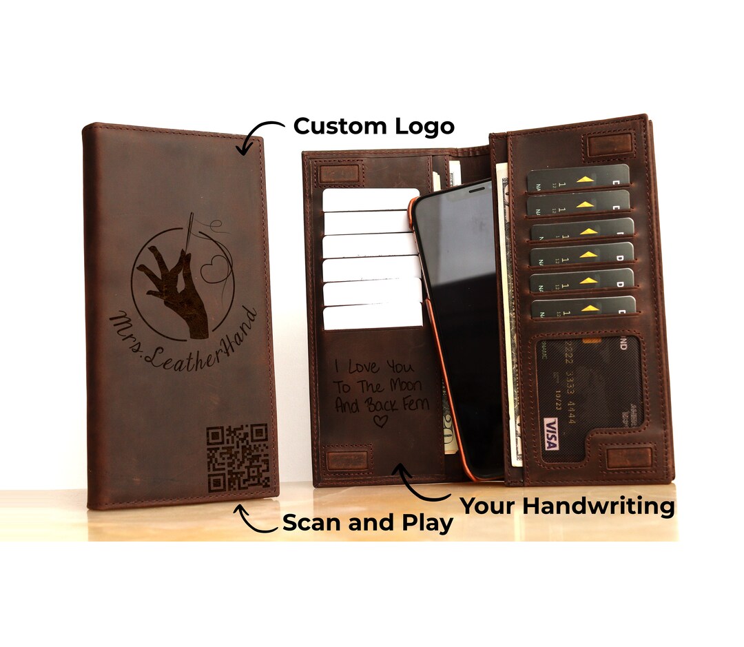 Personalized Leather Wallet: Spotify Code, Photo Engraved, RFID ...