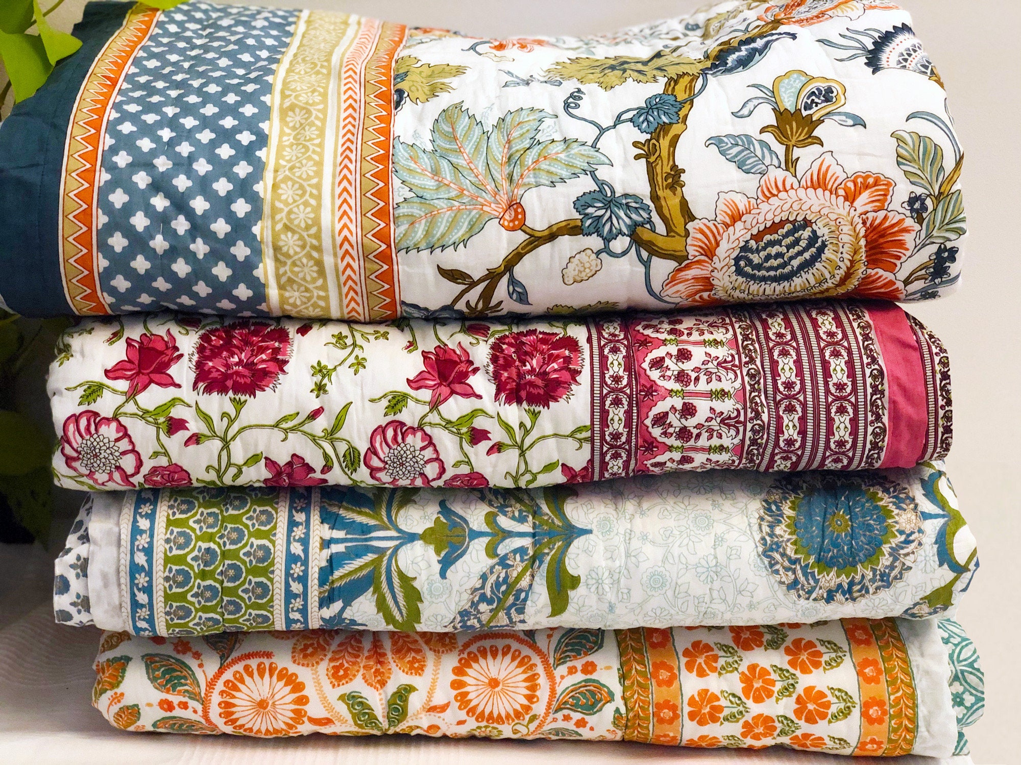 Cotton Quilt and Weekender Bag Set - Rosy - Etsy