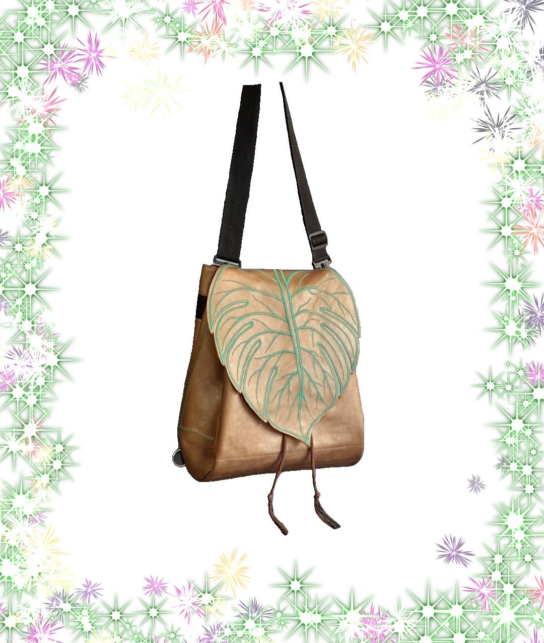 Embroidered Monstera Leaf Backpack Convertible Into a Shoulder Bag - Etsy