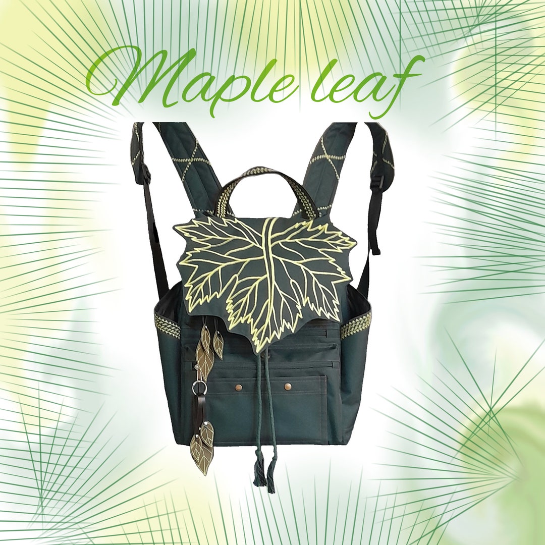 Embroidered Maple Leaf Handbag Convertible Into a Shoulder Bag or ...