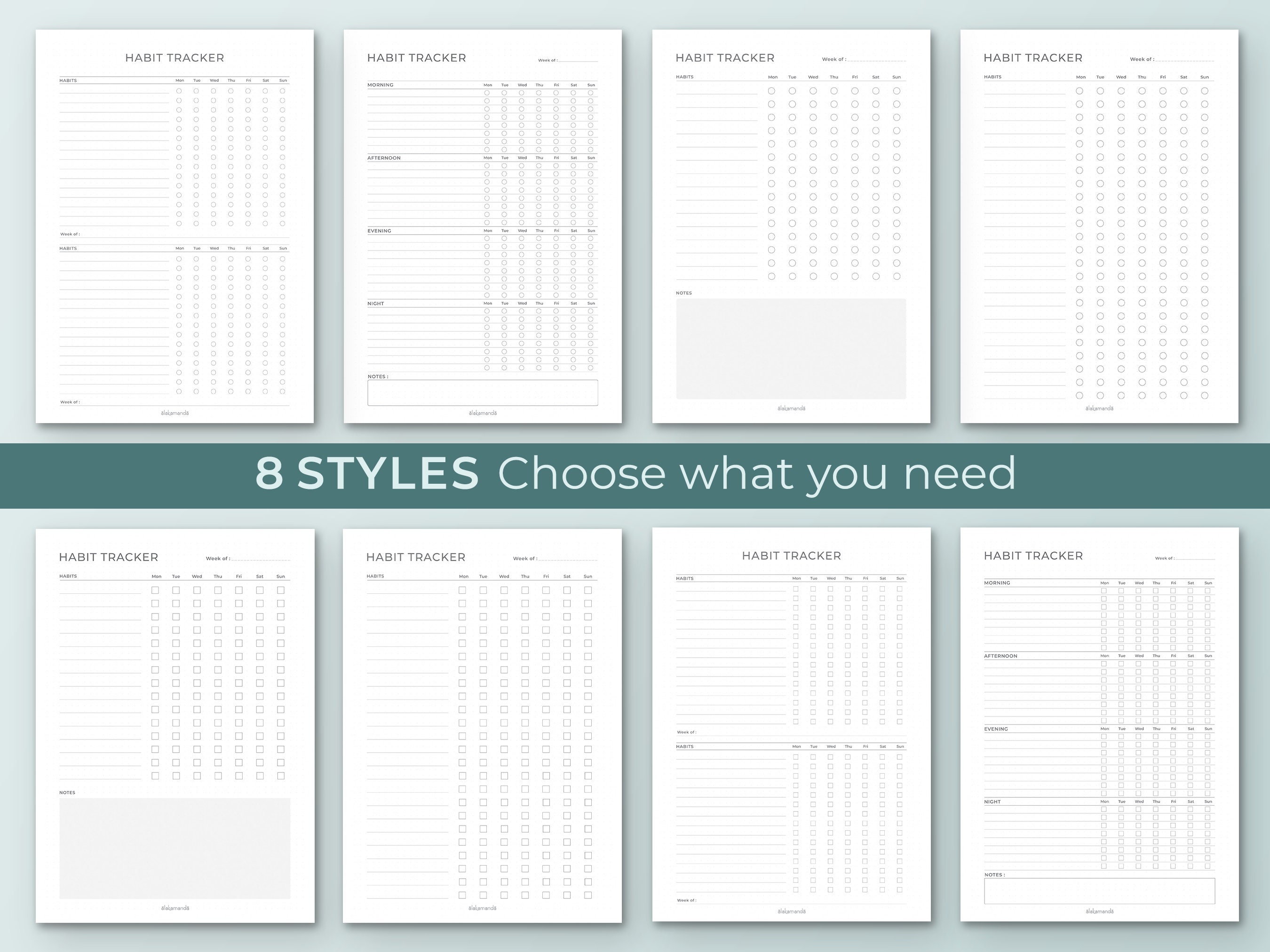 Minimalist Habit Tracker Printable Self Care Daily Routing Tracker ...