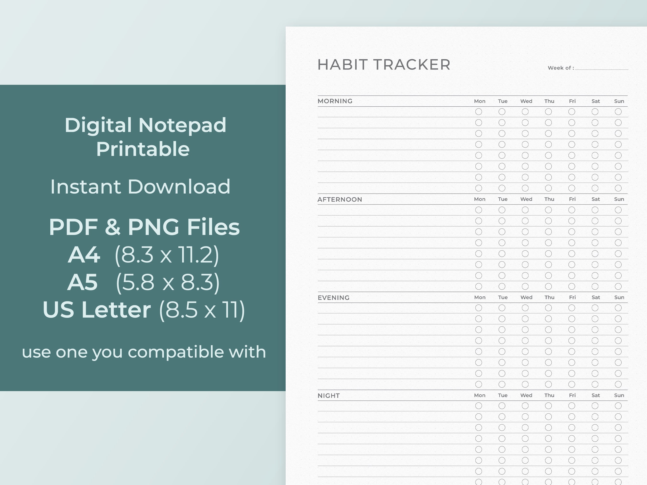 Minimalist Habit Tracker Printable Self Care Daily Routing Tracker ...