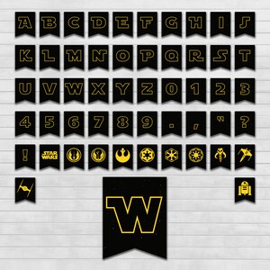Printable STAR WARS BANNER Alphabet Flags for Star Wars Days Birthdays ...
