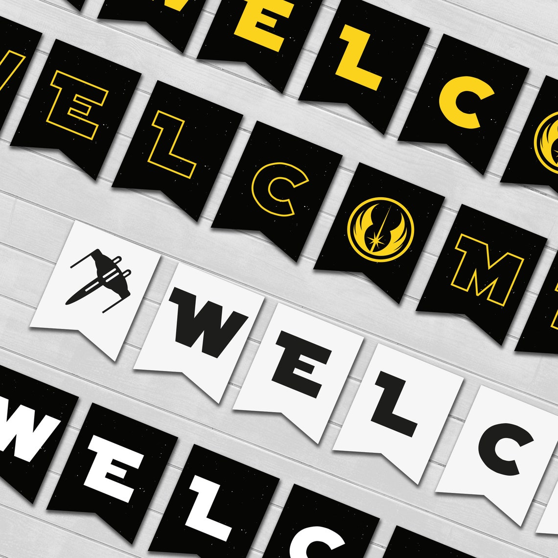 Printable STAR WARS BANNER Alphabet Flags for Star Wars - Etsy