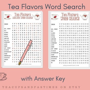 Tea Party Printable Word Search, Tea Party Game, Tea Party Activity ...