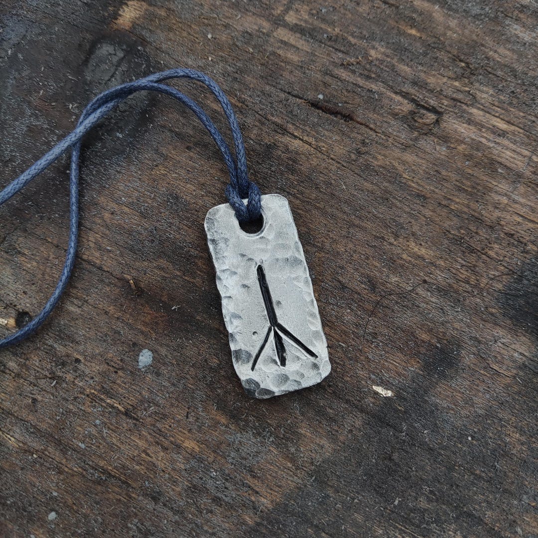 Runes Inverted Algiz, Forged Pendant Iron Amulet, Handmade Talisman ...