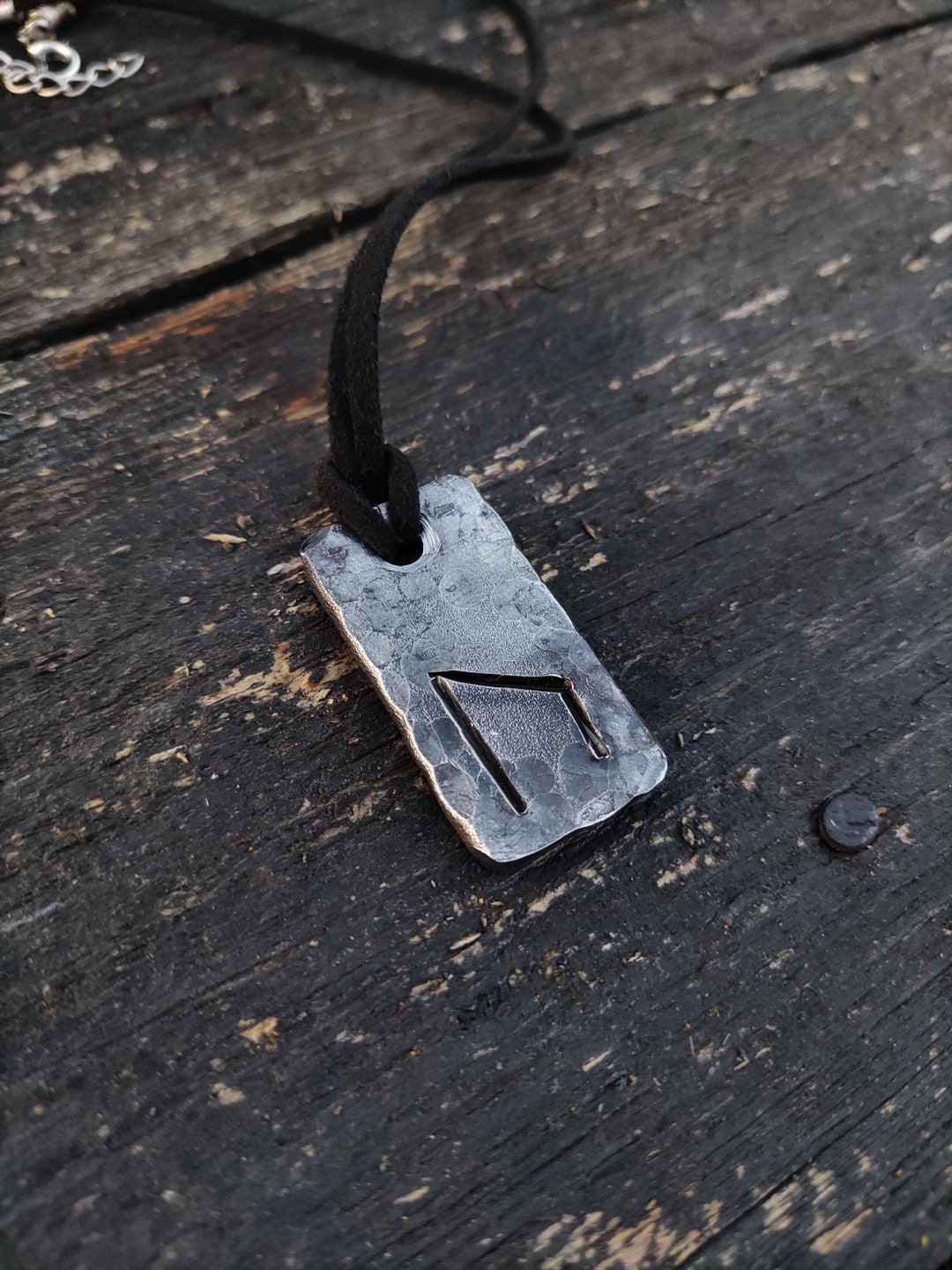 Runes Uruz, Forged Pendant Iron Amulet, Handmade Talisman, Runes Amulet ...