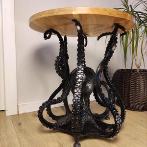 Octopus Black Coffee Table, Forged Octopus Metal Steel, Octopus ...
