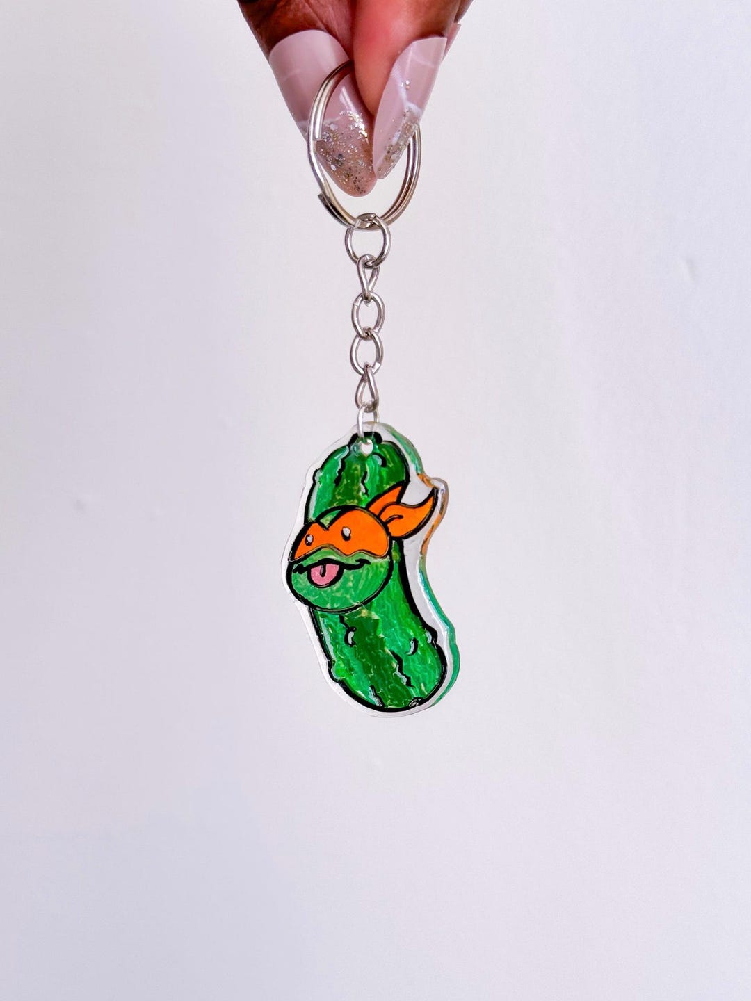 Handmade Mikey in a Pickle Costume Rise of TMNT Acrylic Keychain SALE ...