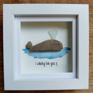 Whale Pebble Art Picture, Whale Decor, Frame, Gift for Her, Gift for ...