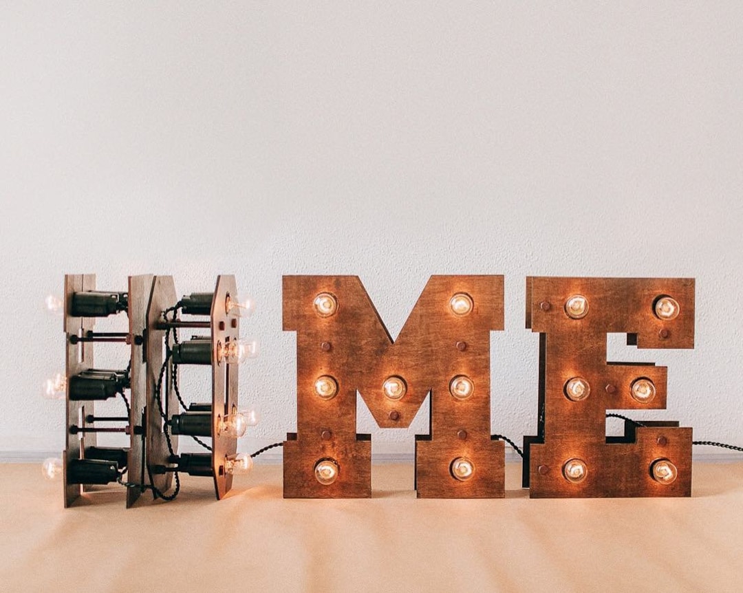 Giant Light up Letters and Symbols With Bulbs Large Wooden Light ...