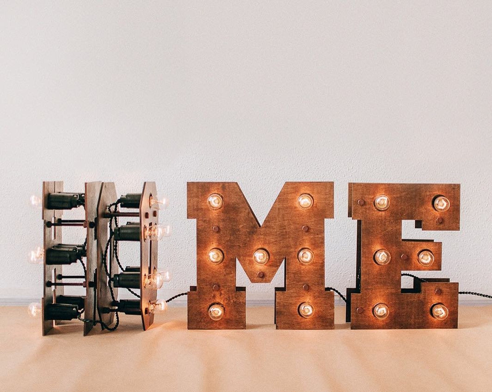 Giant Light up Letters and Symbols With Bulbs Large Wooden - Etsy