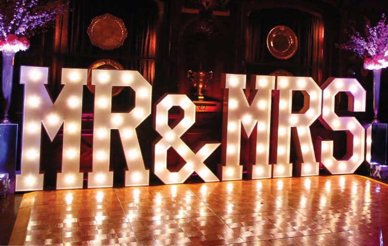 3ft 4 Ft Mr Mrs Letter Lights Light up Letters Large Wooden - Etsy
