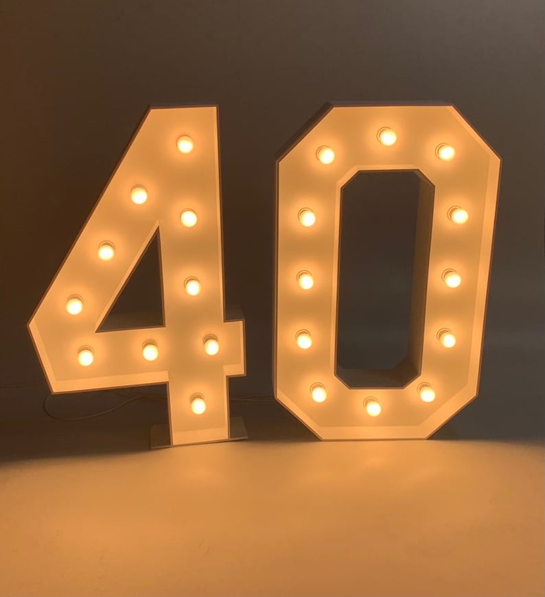 Light up Set of Two Numbers Giant Event Numbers Number Light - Etsy