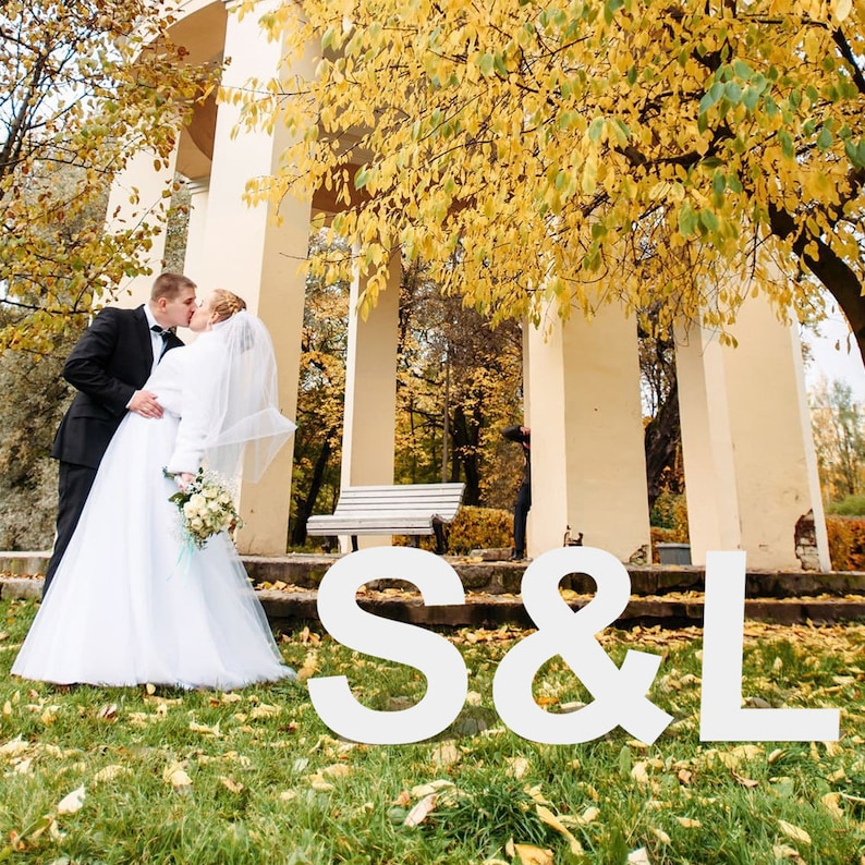 Giant Wooden Letters, Wedding Photo Backdrop, Giant Wedding Initials ...