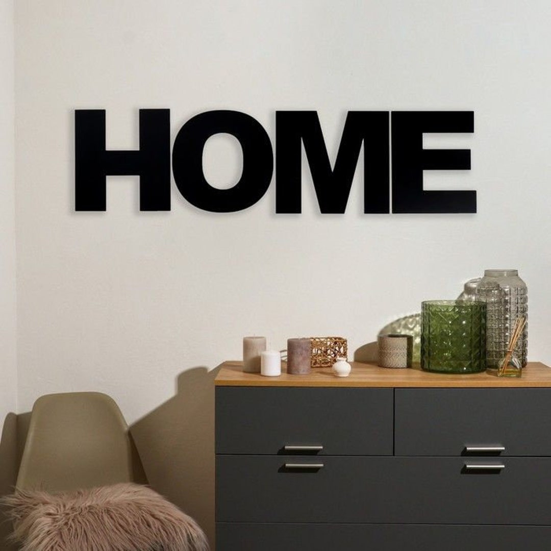 Black Letters for the Wall, Large Wooden Letters, Wood Alphabet Letters ...