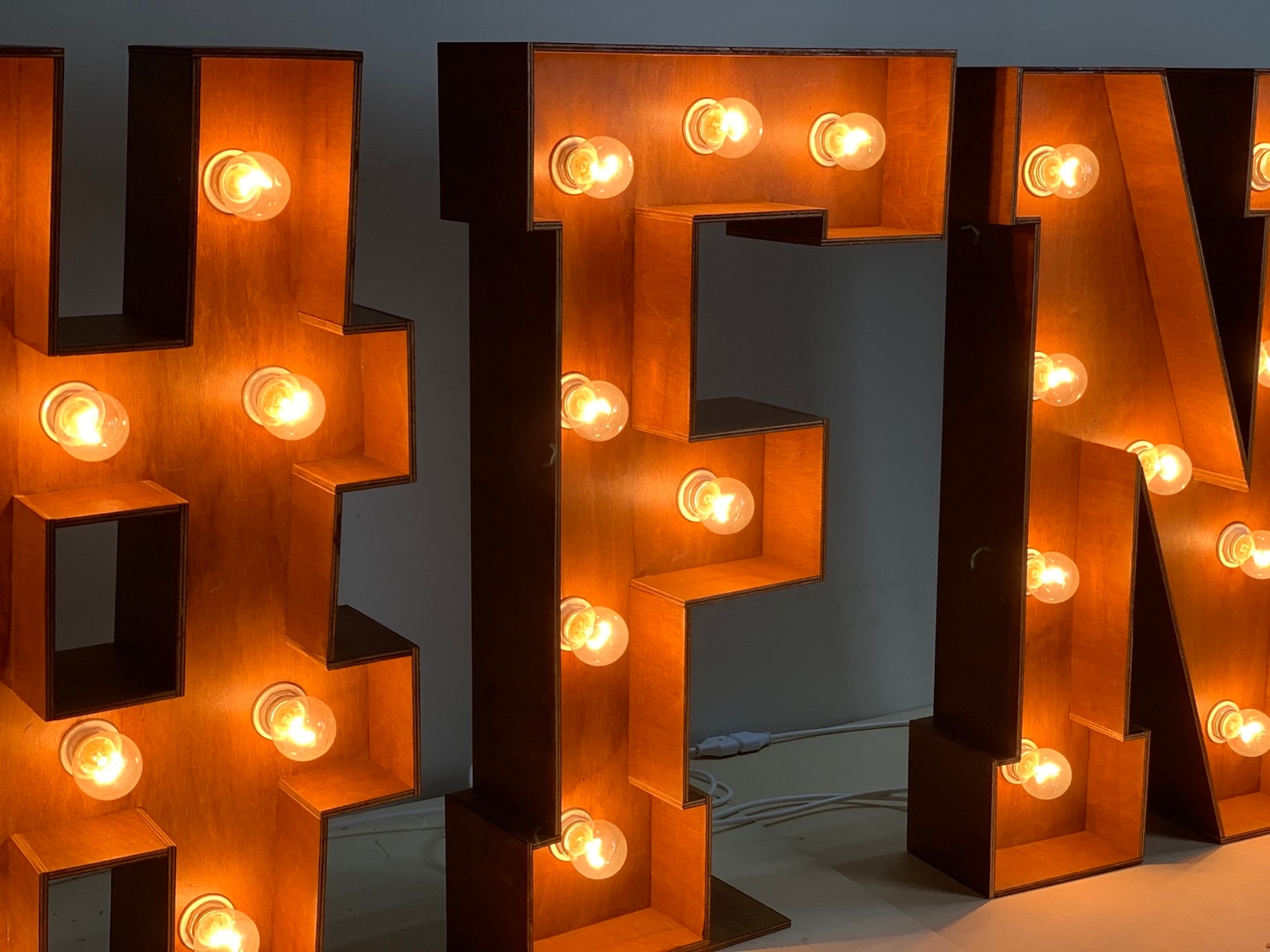 Giant light up letters and symbols with bulbs Large wooden | Etsy