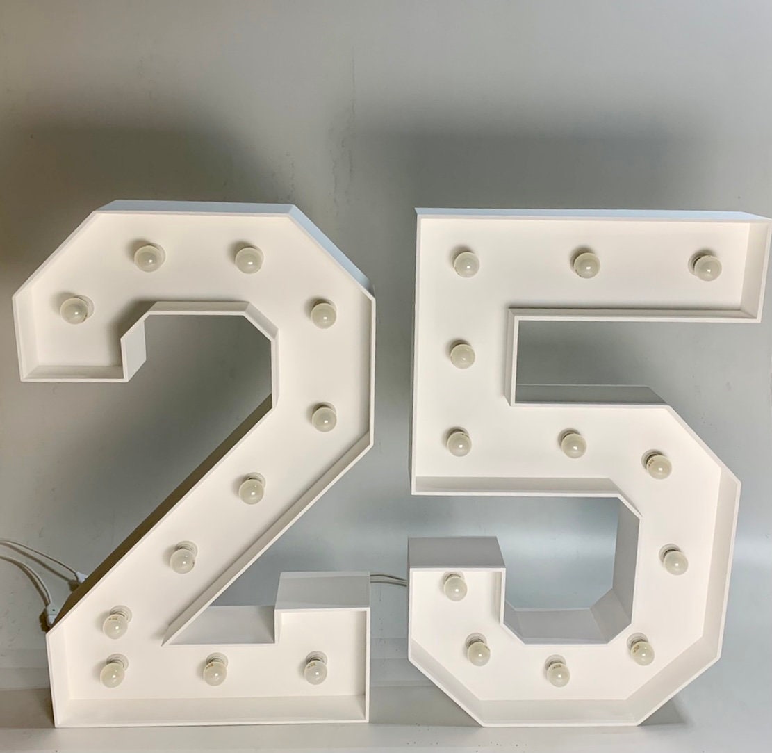 Light up set of two numbers Giant event numbers Number light | Etsy