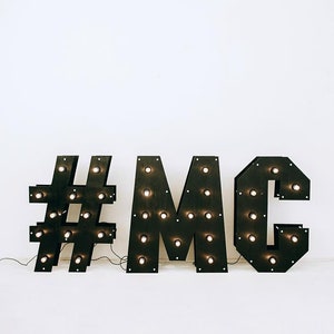 Giant Light up Letters and Symbols With Bulbs Large Wooden Light ...