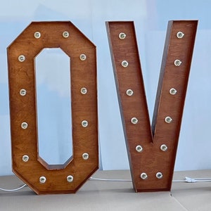 Large Wooden Light up Letters, Letters for the Wedding Photo Zone ...
