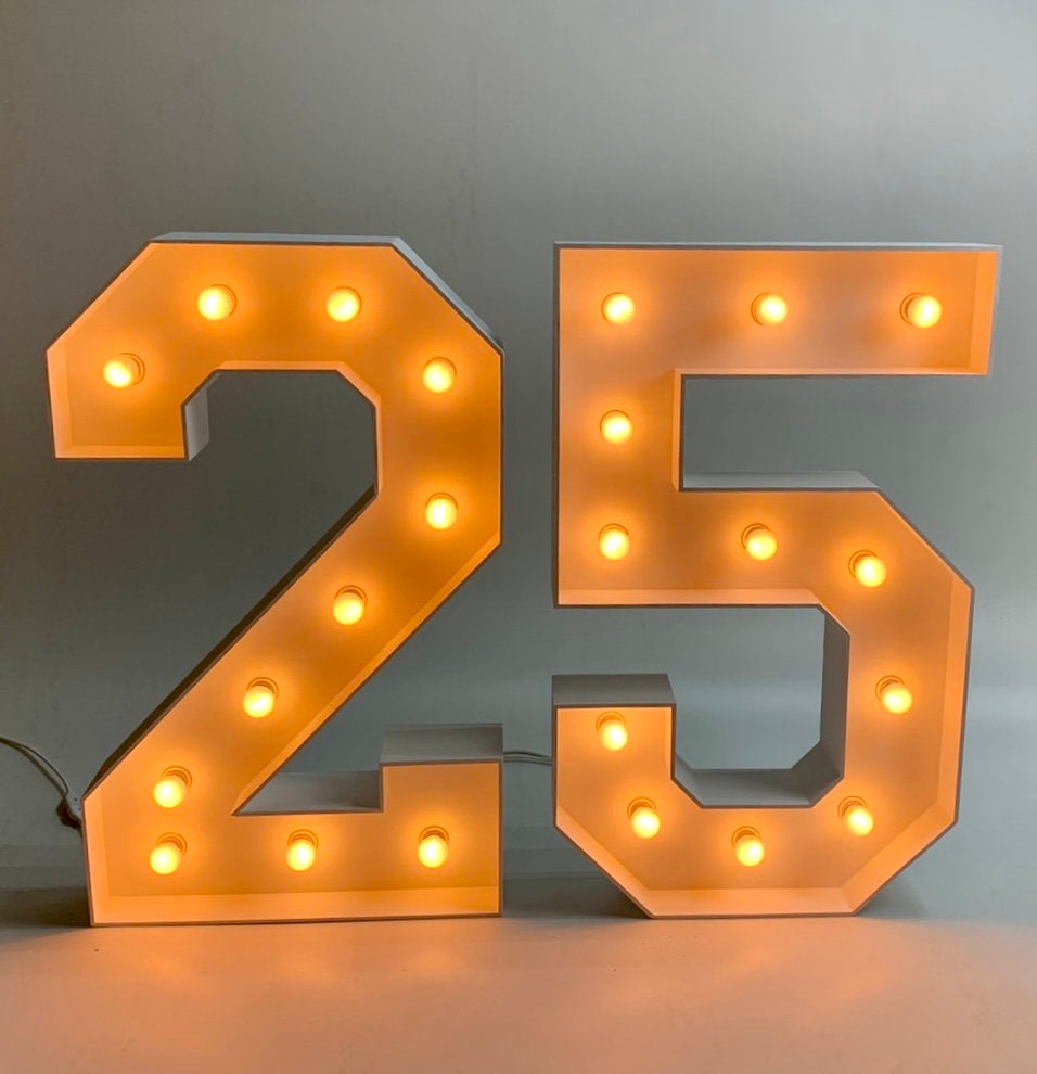 Light up set of two numbers Giant event numbers Number light | Etsy