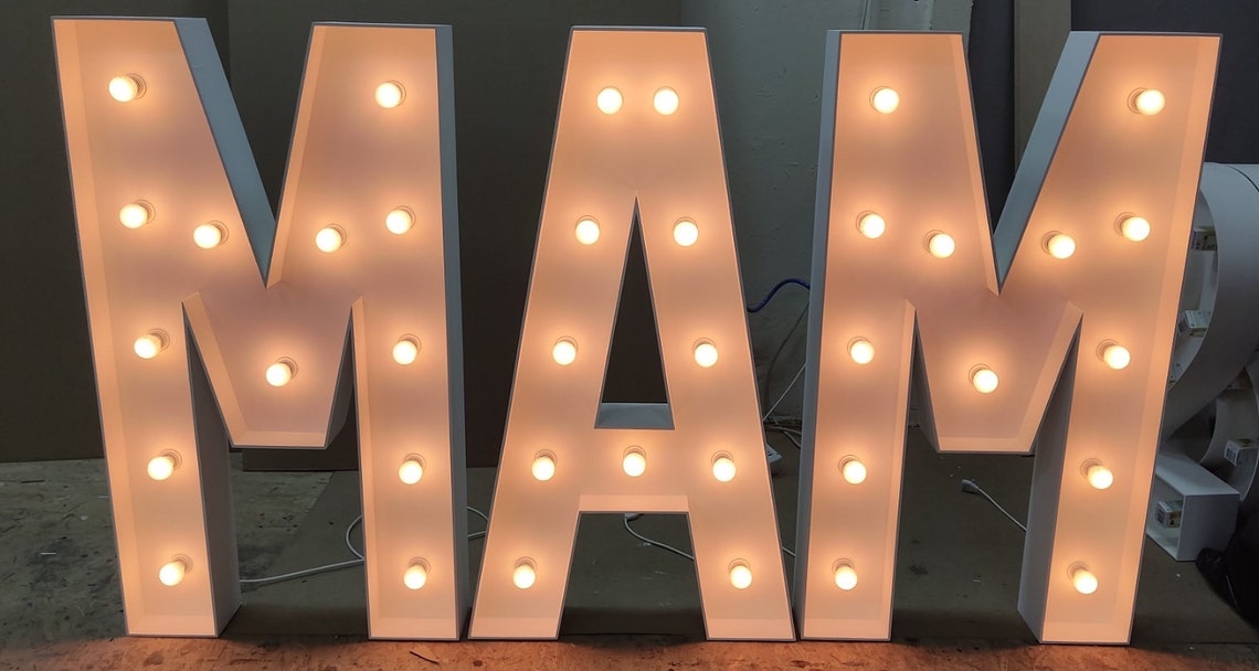 3ft 4 Ft Mr Mrs Letter Lights Light up Letters Large Wooden - Etsy