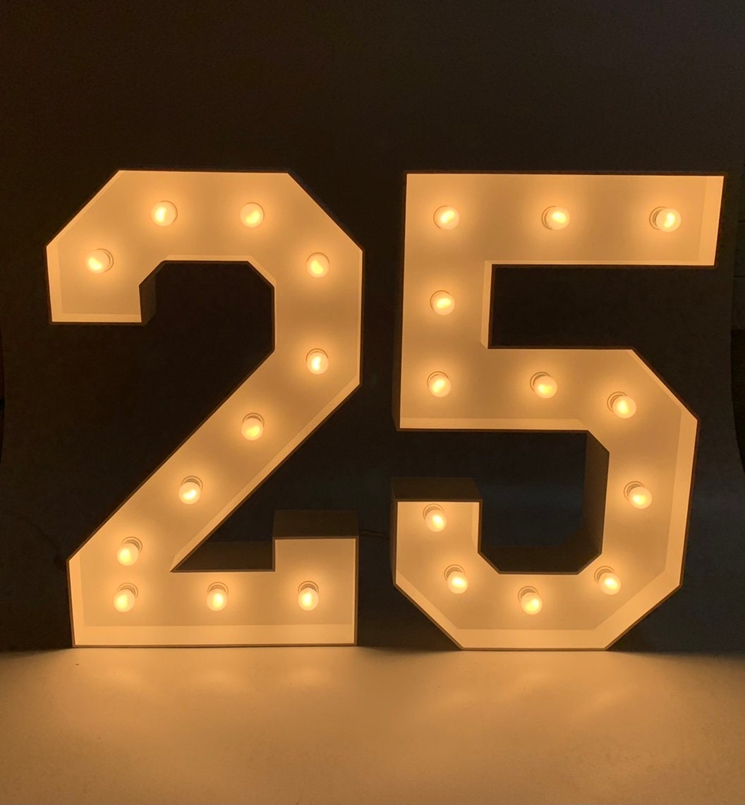 Light up set of two numbers Giant event numbers Number light | Etsy