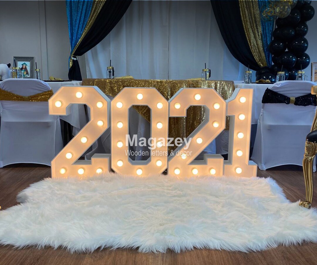 3 Ft, 4 Ft Light up Numbers, Giant Event Numbers, New Year Numbers ...