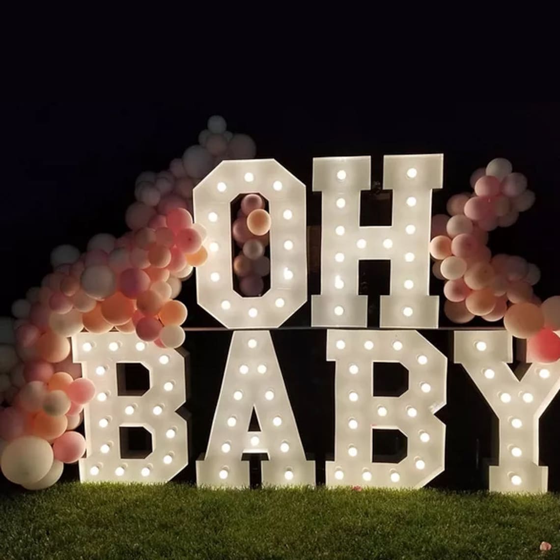 OH BABY SET Light up Freestanding Letters Oh Baby Sign - Etsy