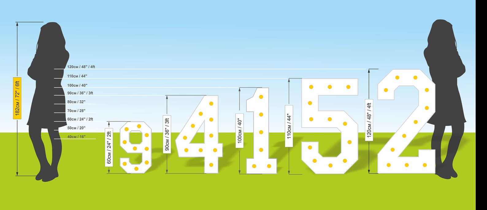 Light up Numbers, Birthday Numbers, Giant Event Numbers, Large Lighted ...