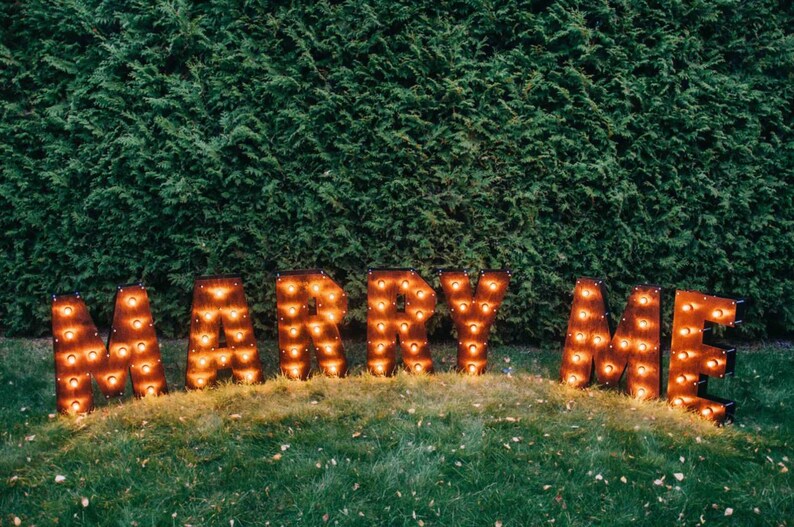 Marry Me Light up Freestanding Letters Large Wooden Letters - Etsy