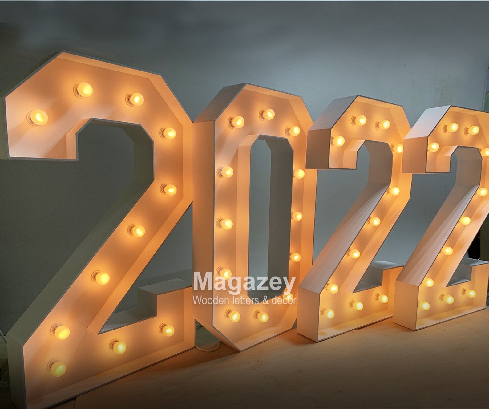 3 Ft 4 Ft Light up Numbers Giant Event Numbers New Year - Etsy