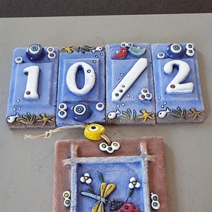 Ceramic Address Plaque & Numbers, House Number, Terracotta Mexican Tile ...