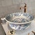 Bathroom Vanity Vessel Bird Sink, Bird & Sakura Washbasin, Half ...