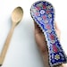 Fully Glazed Blue Ceramic Spoon Holder, Utensil Rest, Handmade Pottery ...