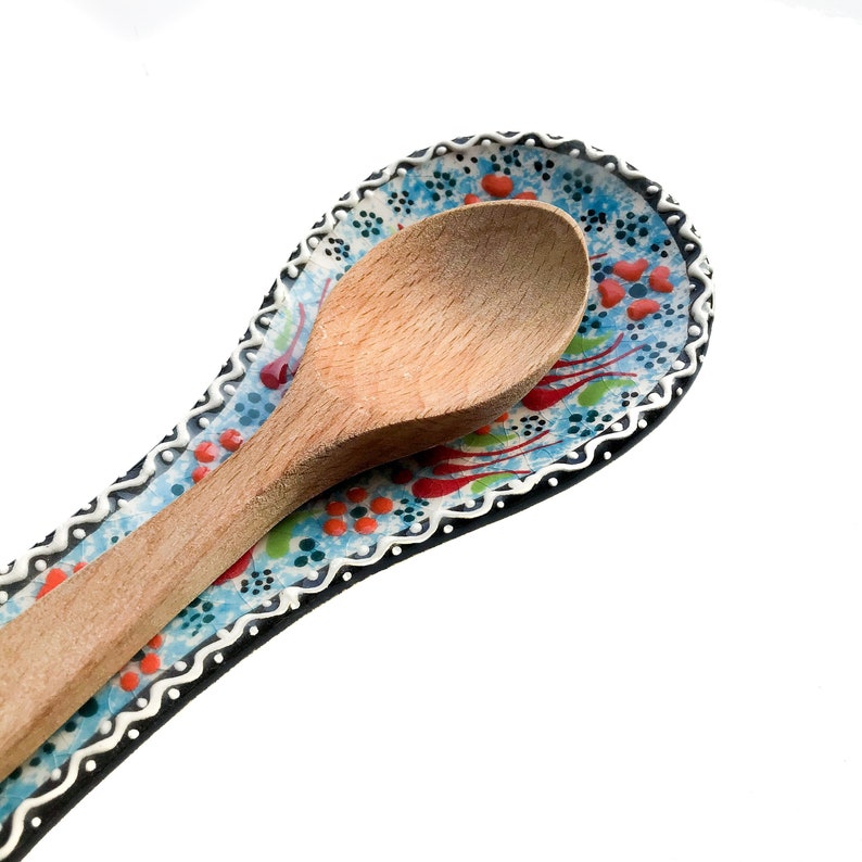 Kitchen Ceramic Floral Colourful Spoon Rest Handmade Ceramic - Etsy