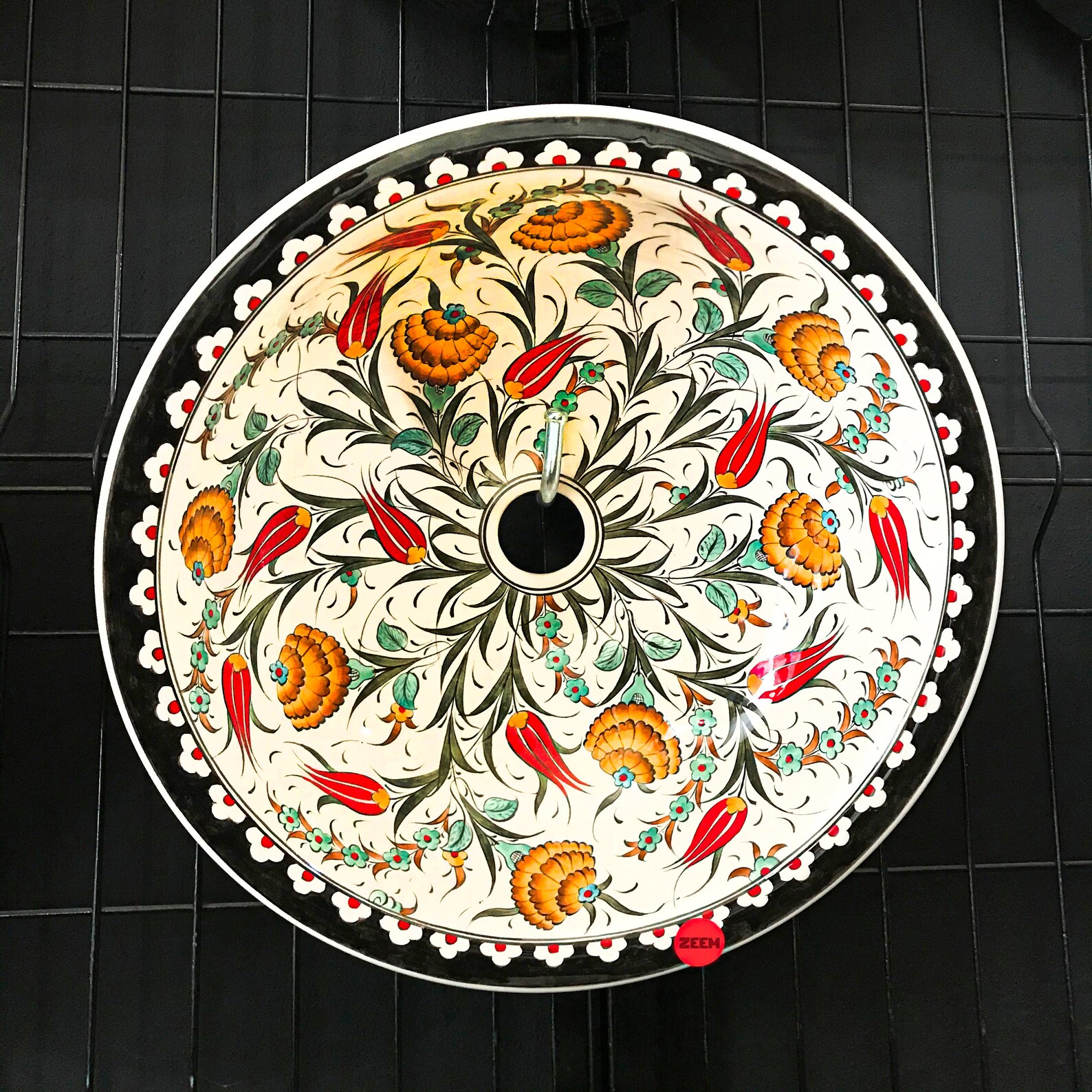 Handmade Countertop Basin, Hand Painted Vessel, Mediterranean Ceramic ...