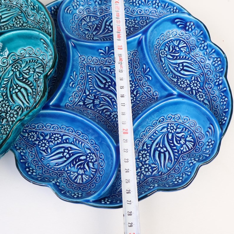 Multi Section Divided Serving Dish Platter, Turkish Ceramic Offering ...