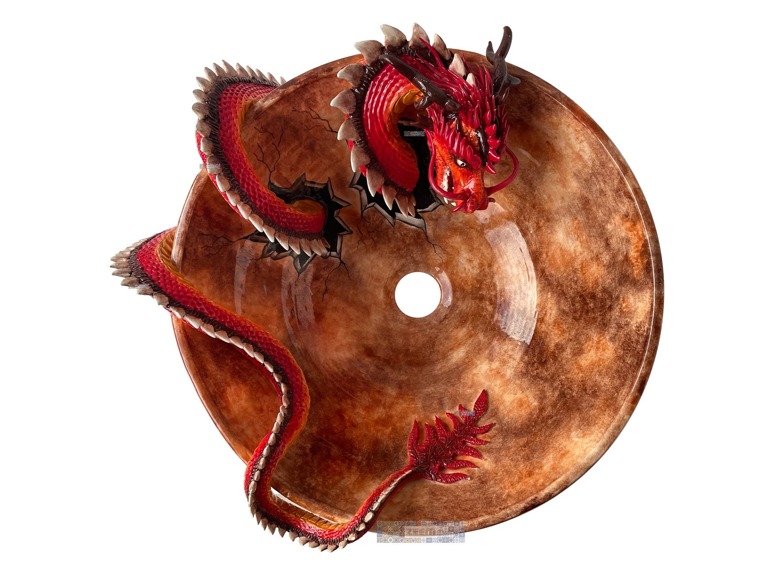 Large Ceramic Dragon Vessel Sink Mediterranean Pottery Sink - Etsy