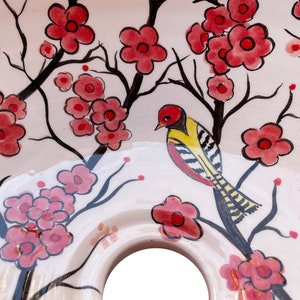 Bathroom Vanity Vessel Bird Sink, Bird & Sakura Washbasin, Half ...