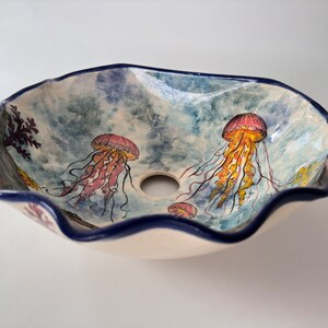 Bathroom Jellyfish Vessel Sink Basin, Master Bath Countertop Basin ...