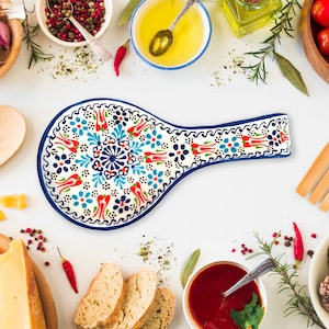 14 Color Ceramic Spoon Rest, Handmade Pottery, Ladle Rest, Kitchen ...