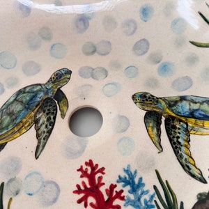 Bathroom Countertop Sea Turtle Sink, Ceramic Siren Washbasin, Bath ...