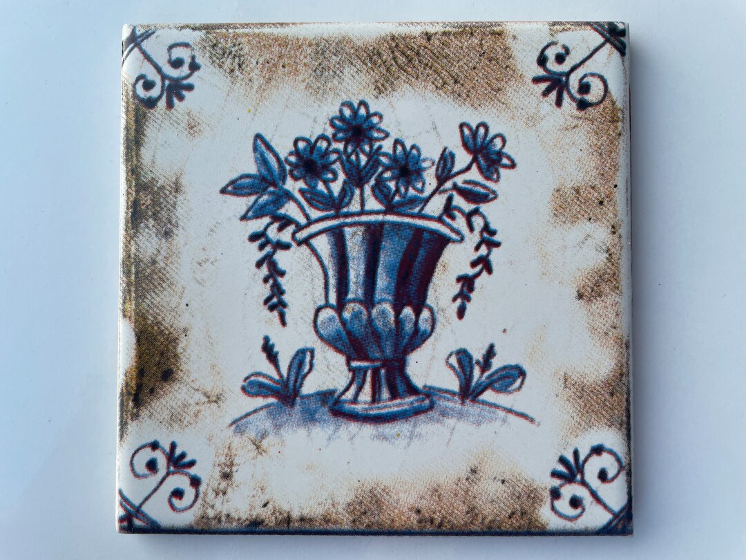 Decorative Ceramic Backsplash Tile, Ethnic Coaster, Aesthetic Tile ...