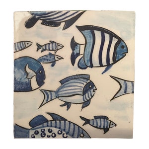 4x4" - 10 Cm Ocean Themed Ceramic Tiles, Backsplash Accent Ceramic Tile ...