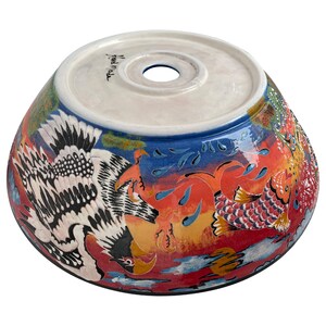 Ceramic Embossed Sink, Bathroom Vessel 3D Sink Above Countertop Basin ...