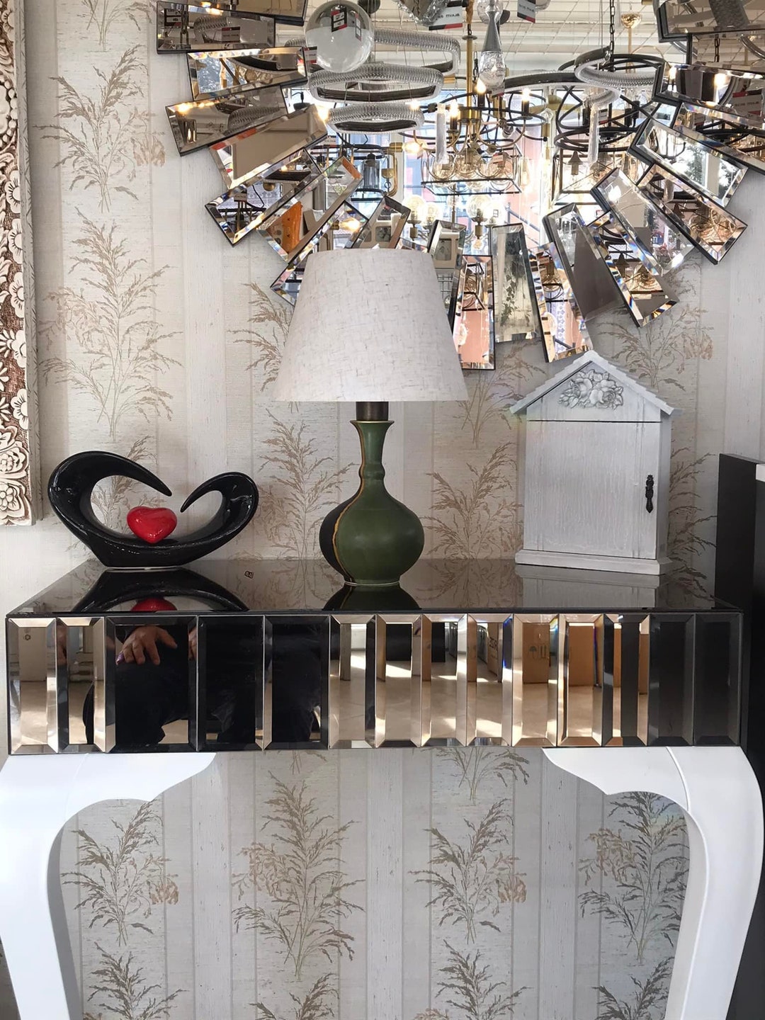 Ceramic Red Table Lamp Bedside Lamp Art Deco Accent Lamp - Etsy