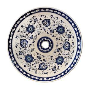 Ceramic Unique Blue Wash Basin, Bathroom Vessel Sink Above Counter ...