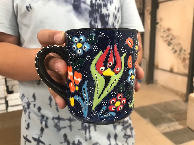 Handmade Beautiful Embossed Ceramic Mugs Double Espresso & - Etsy